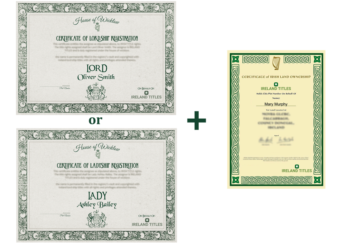 Ireland Titles - Lordship (Lord) or Ladyship (Lady) Title Pack