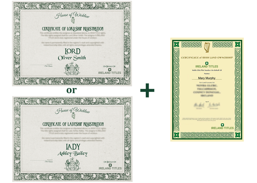 Ireland Titles - Lordship (Lord) or Ladyship (Lady) Title Pack